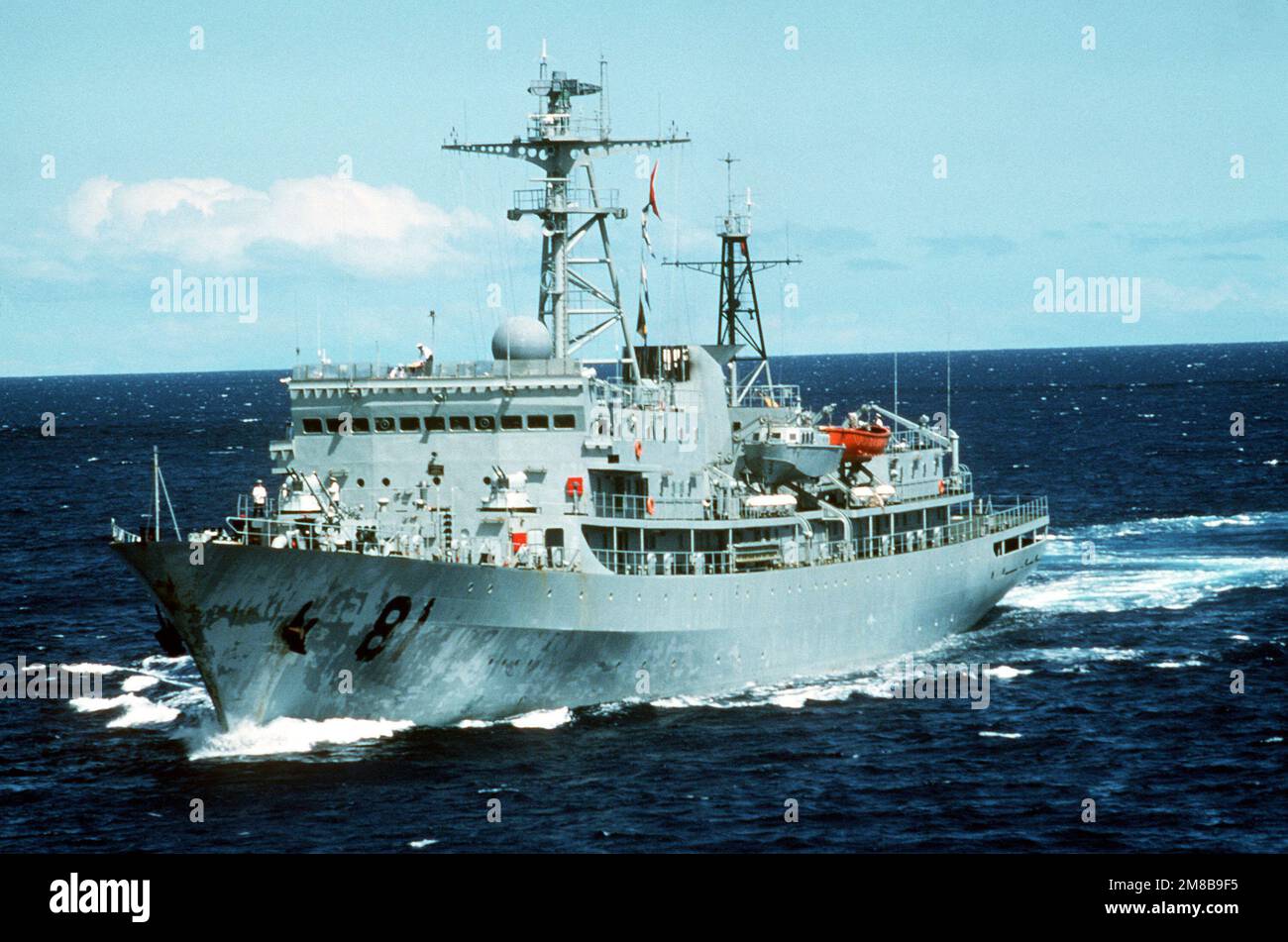 A port bow view of the Chinese training vessel ZHENG HE underway. The ...