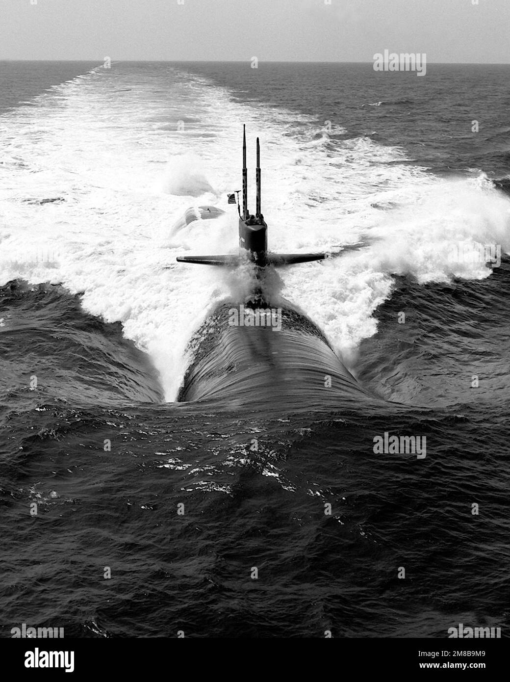 A bow view of the nuclear-powered attack submarine USS NEWPORT NEWS ...