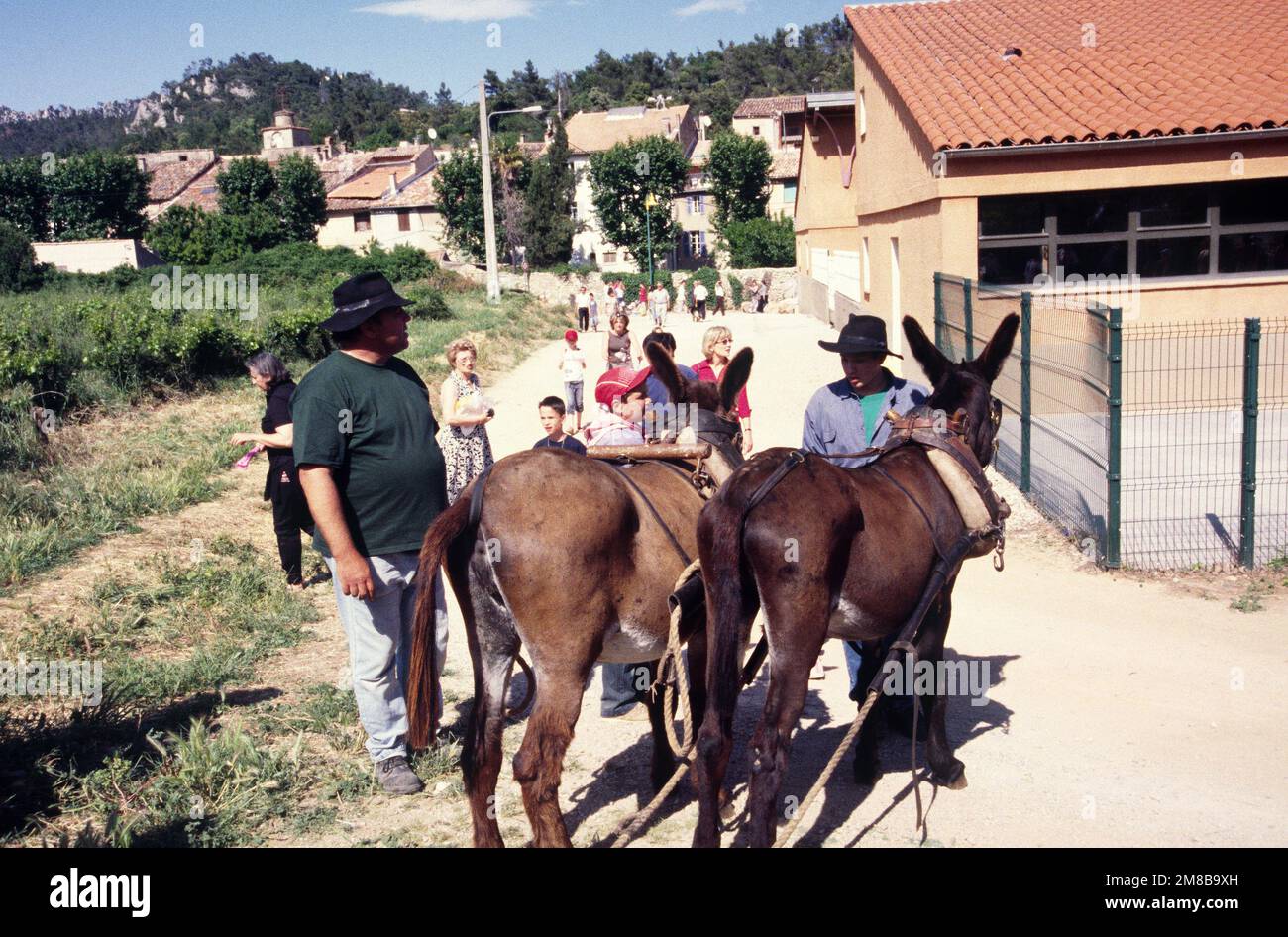 Parade of the traditional festival of the donkey in La Roquebrussanne ...