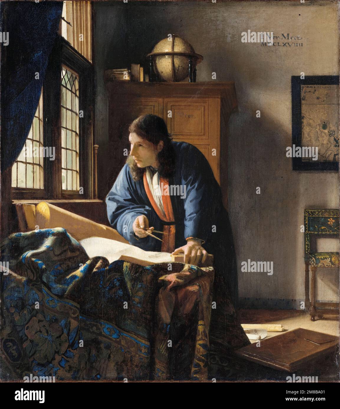 Johannes Vermeer, The Geographer, painting in oil on canvas, 1669 Stock ...