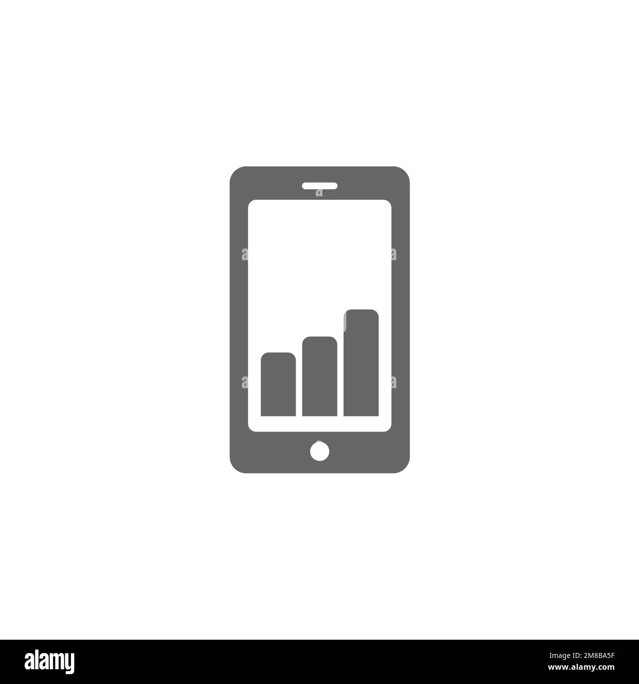 Mobile phone and bar chart icons, graphic resource templates, vector ...