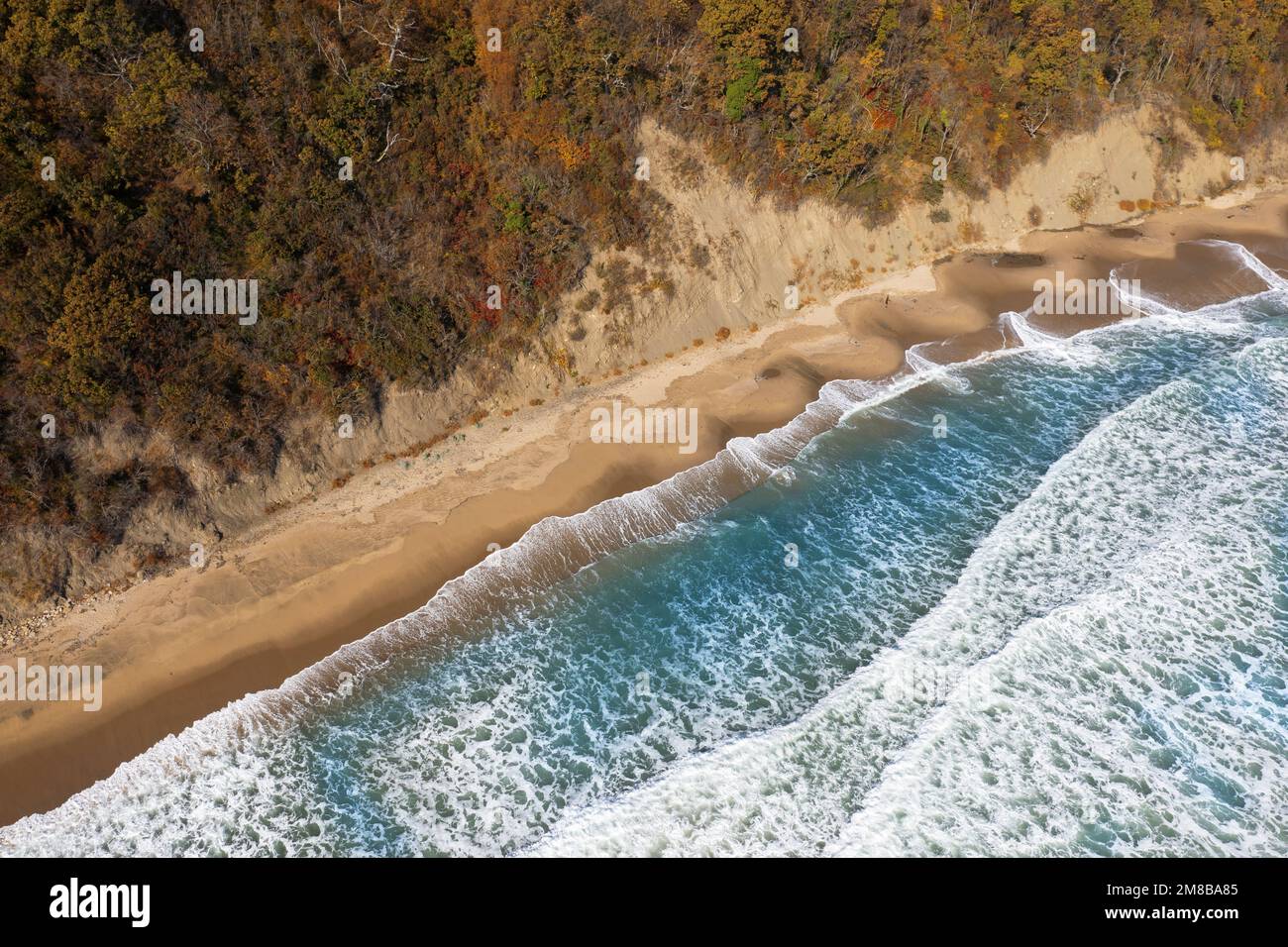 Aerial view to beautiful beach on Black Sea, Bulgaria Stock Photo - Alamy