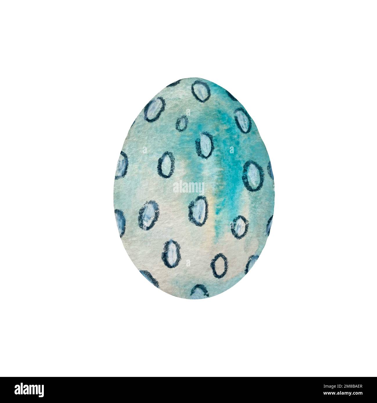 Egg blue textured Easter a watercolor illustration Stock Photo - Alamy