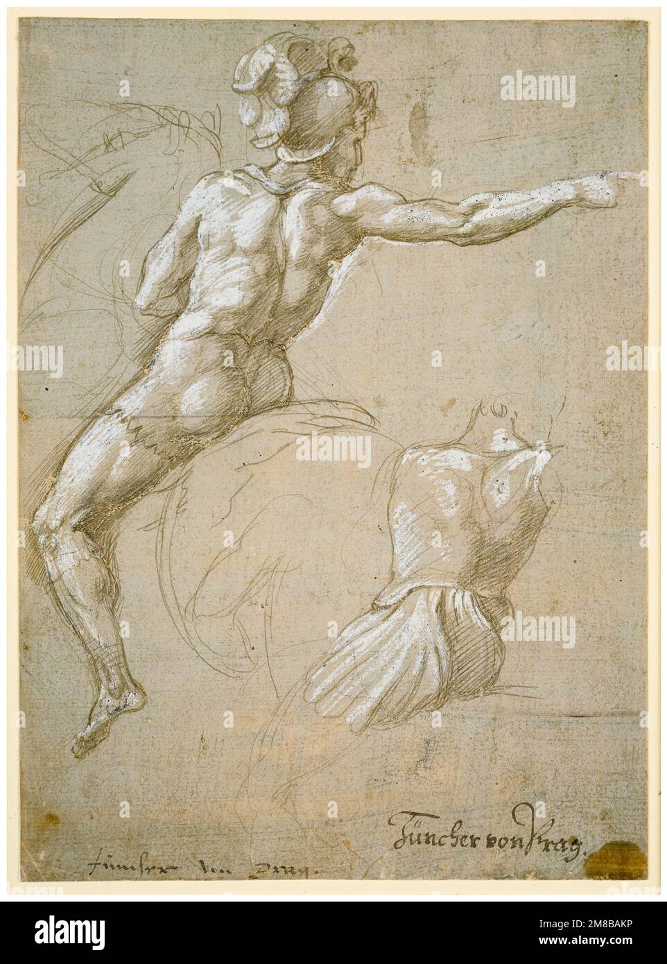 Raphael (Raffaello Sanzio de Urbino), Study of a Warrior on Horseback ...
