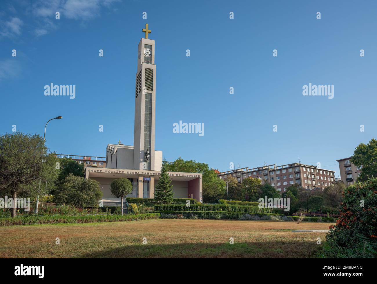 St. Wenceslas Church in Vrsovice - Prague, Czech Republic Stock Photo ...