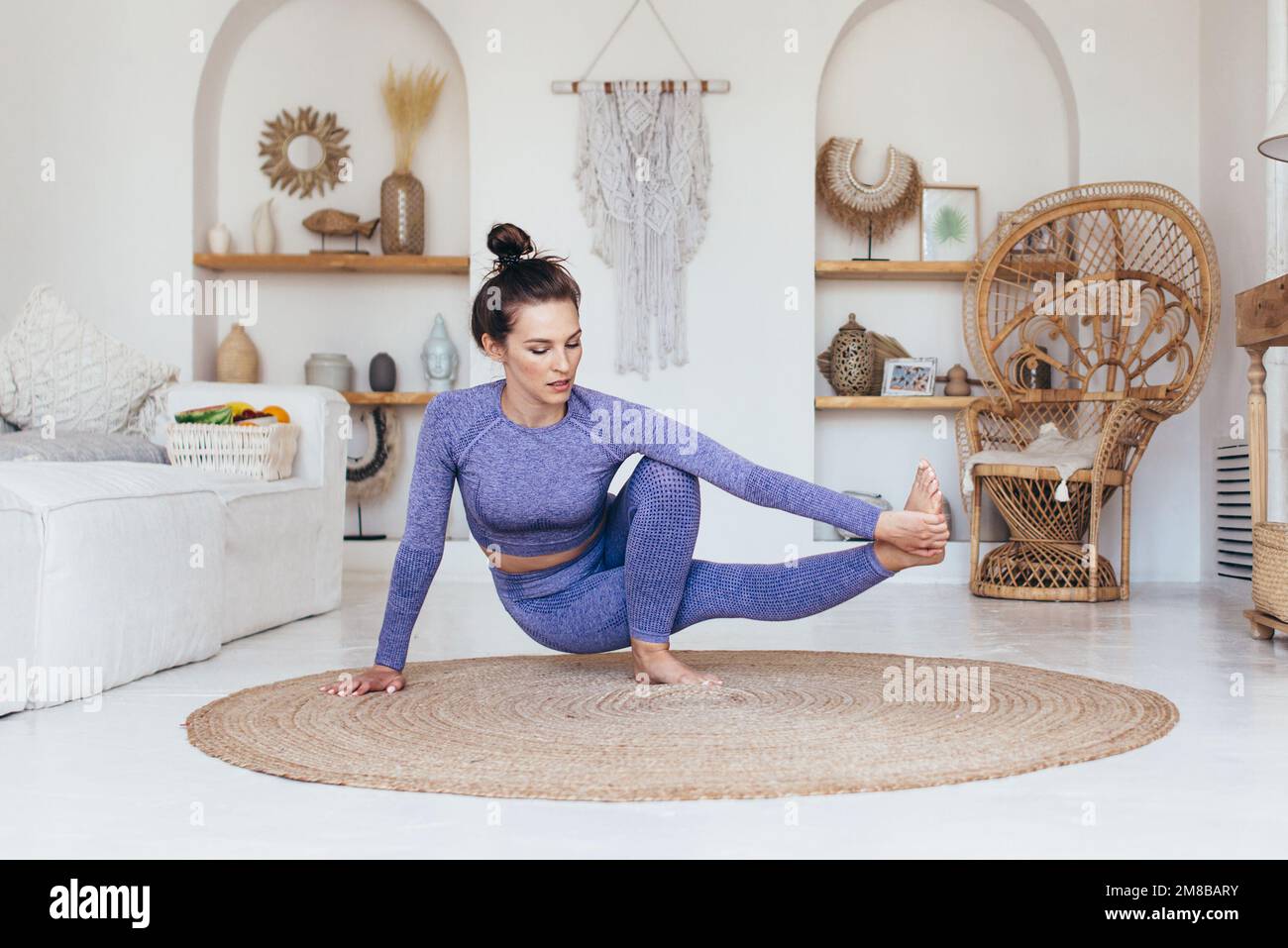 Advanced yoga posture hi-res stock photography and images - Alamy