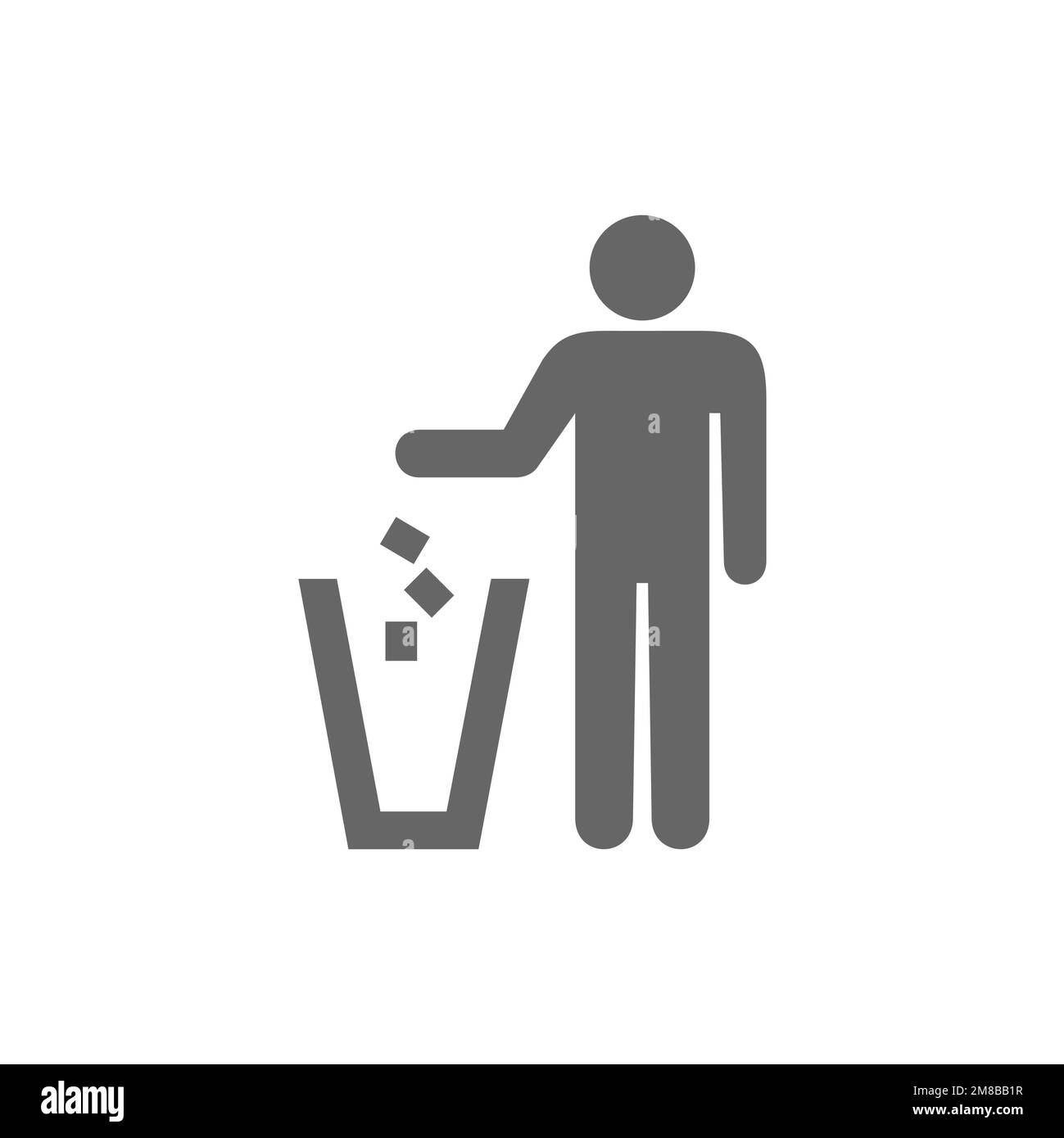 Garbage throwing icon, graphic resource template, vector illustration ...
