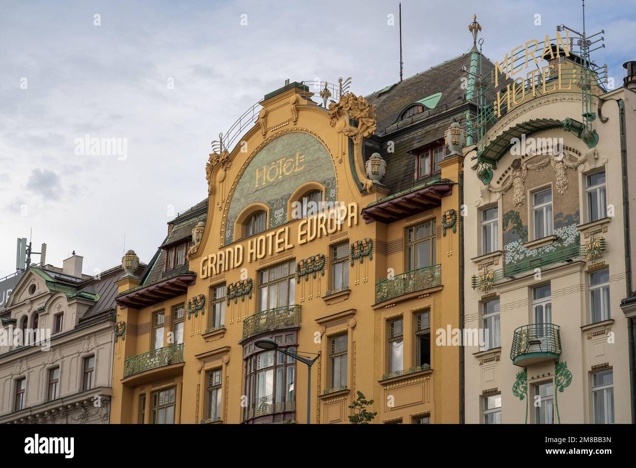 Grand Hotel Europa Building at Wenceslas Square - Prague, Czech ...