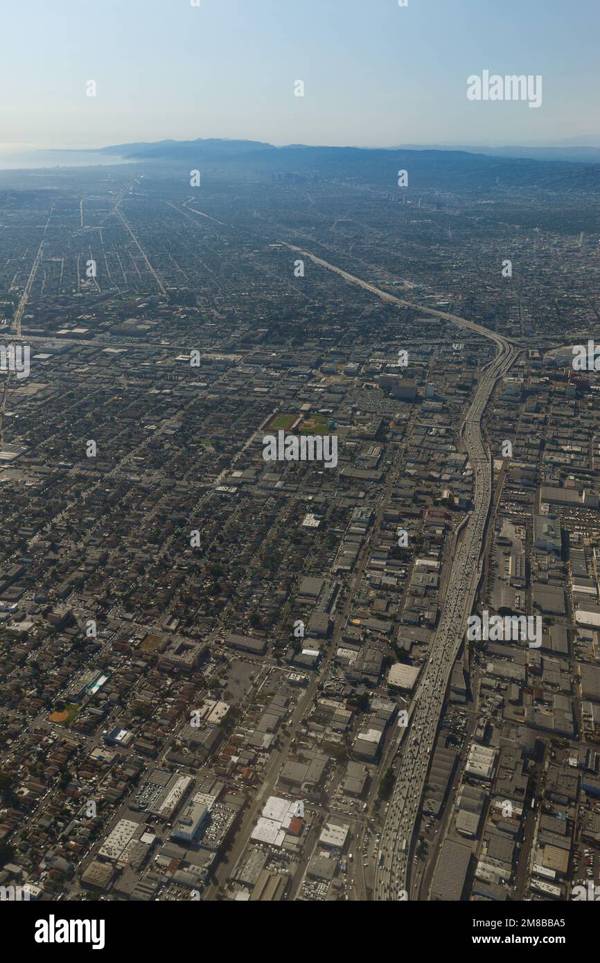 An aerial view of urban sprawl in Los Angeles, California, USA Stock ...