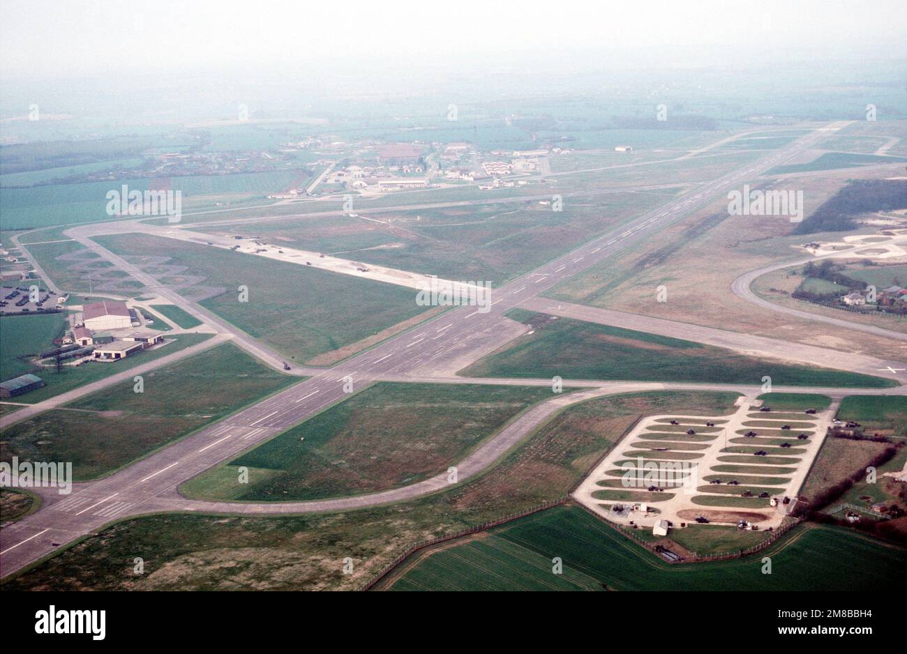 An aerial view of the base's main runway. Weathersfield is maintained ...