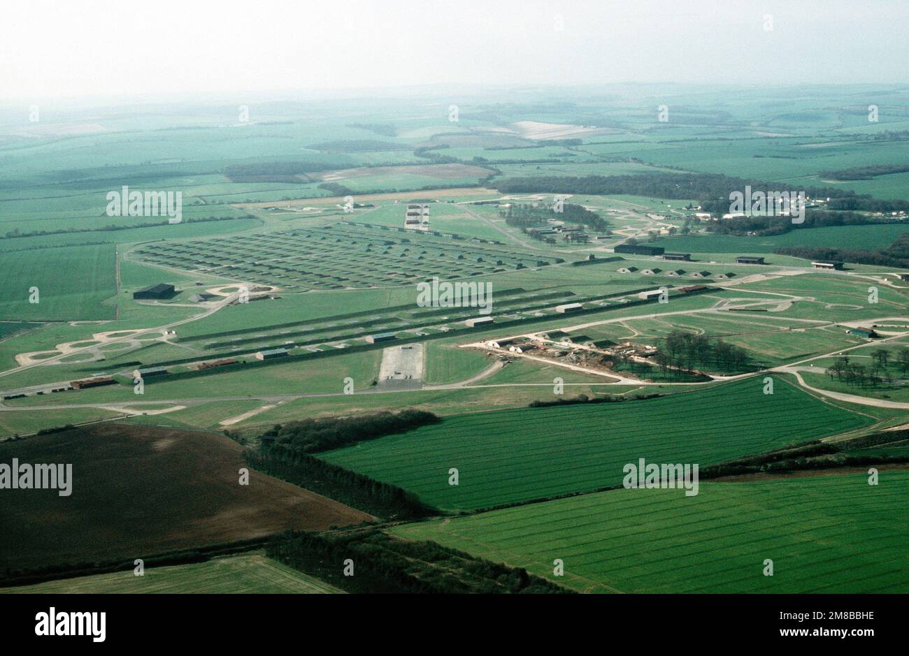 An aerial view of a portion of the base, which is a war reserve ...