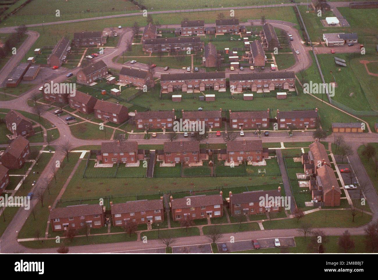An aerial view of a housing area on the base. The 66th U.S. Air Force ...