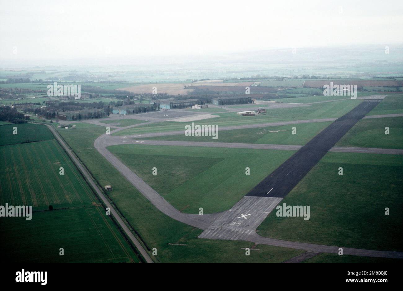 An aerial view of the base's main runway. The 66th United States Air ...