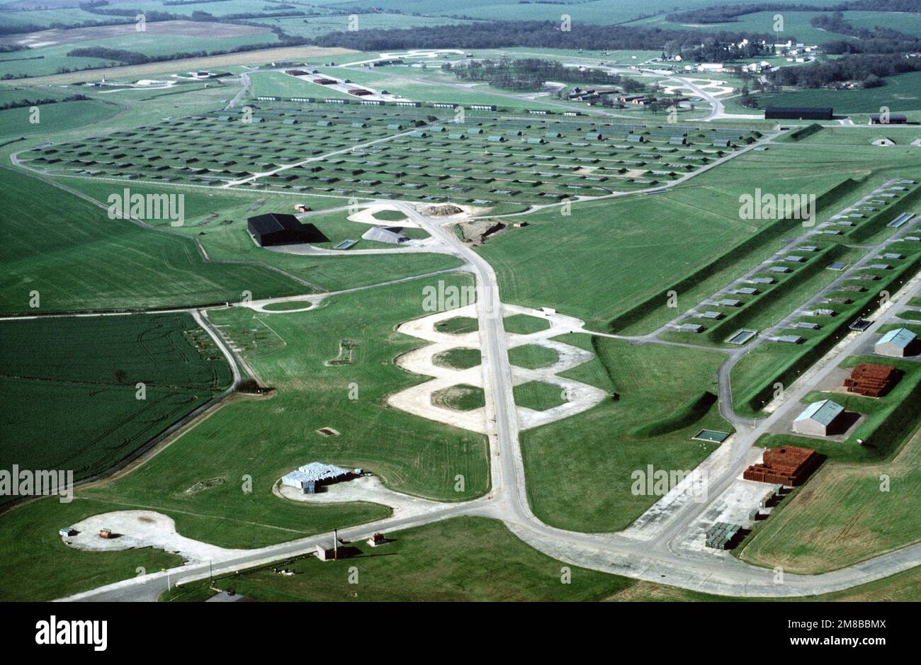 An aerial view of a portion of the base, which is a war reserve ...