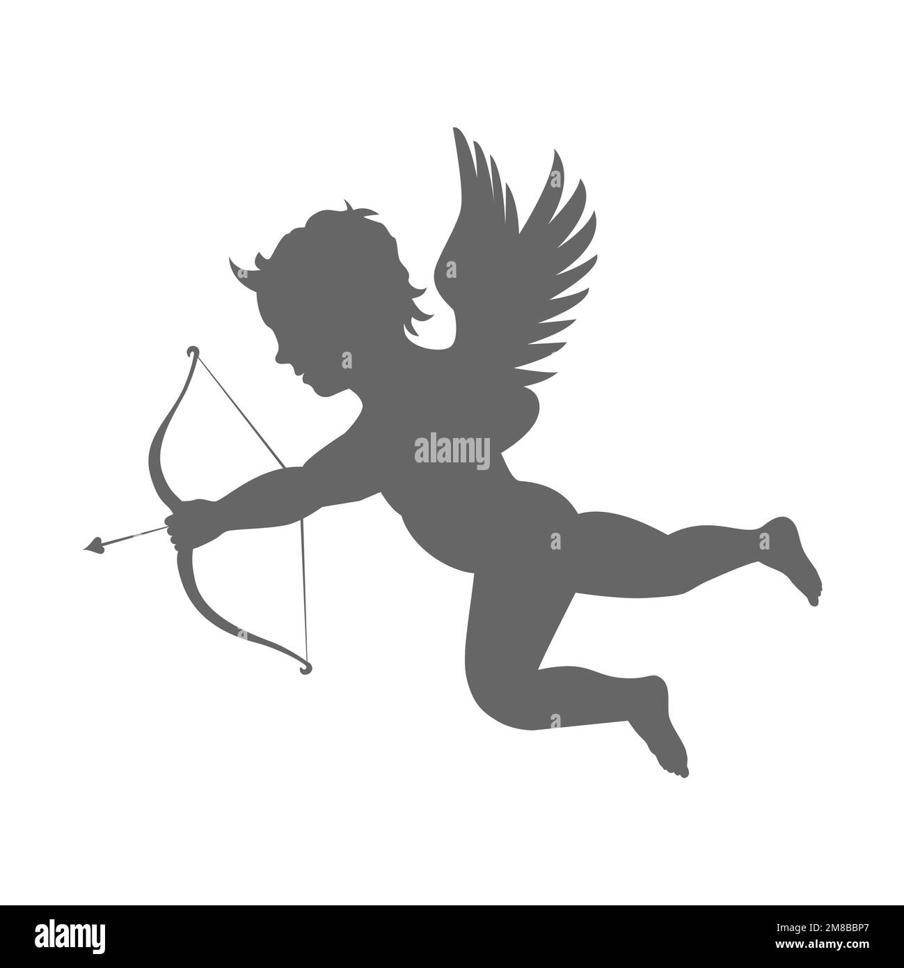 Archery angel icon, graphics resource template, vector illustration ...