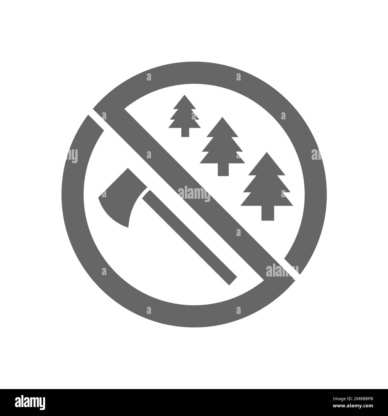 No deforestation icon, graphic resource template, vector illustration ...