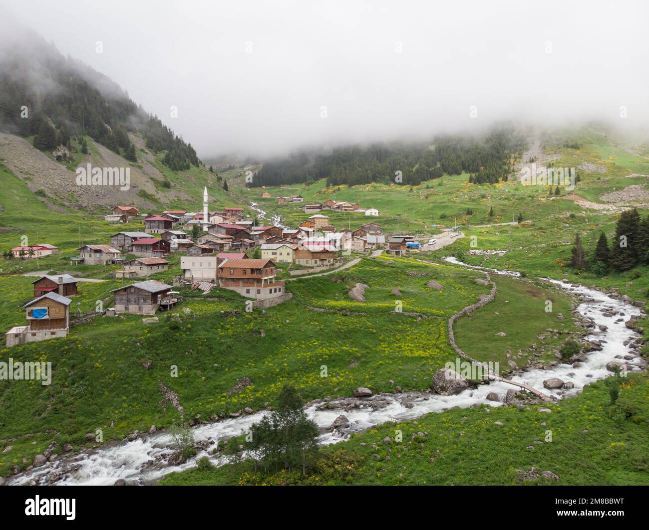 landscape view from the Elevit uplands of Rise in Black Sea region of ...