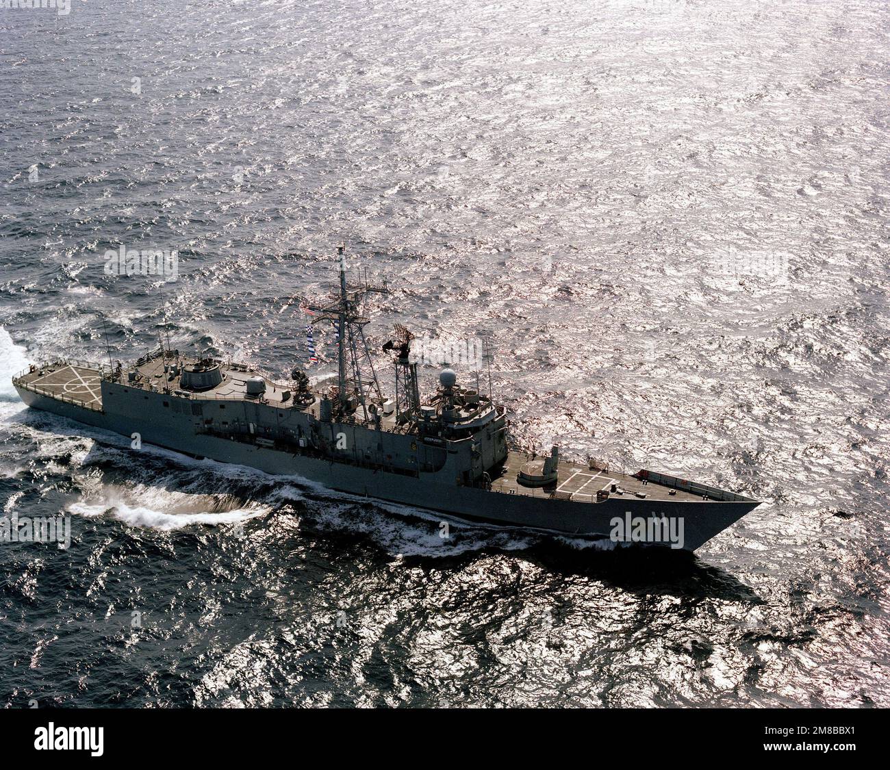 A starboard beam view of the guided missile frigate USS CLARK (FFG-11 ...