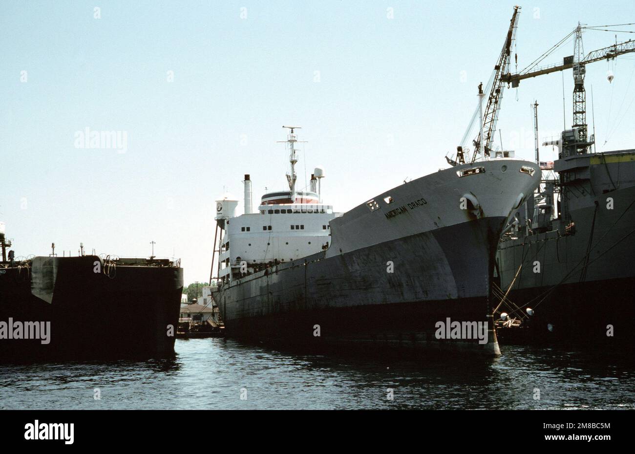 A starboard bow view of the Military Sealift Command (MSC)-chartered ...