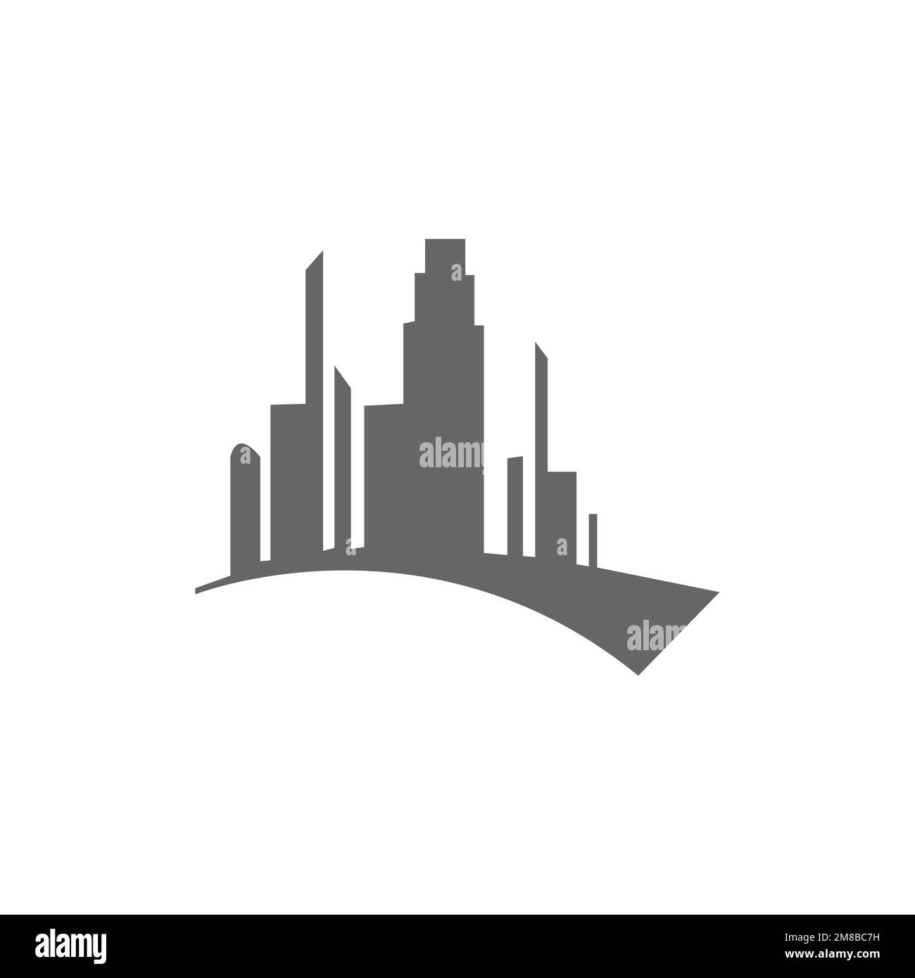 City road landscape icon, graphic resource template, vector ...