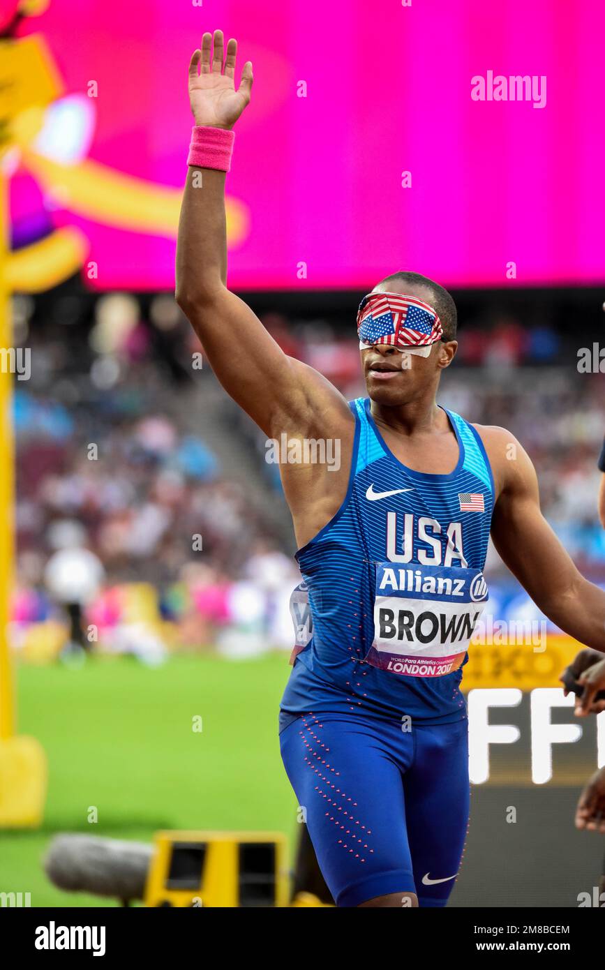David Brown after competing in the visually impaired category in the 2017 World Para Athletics ...