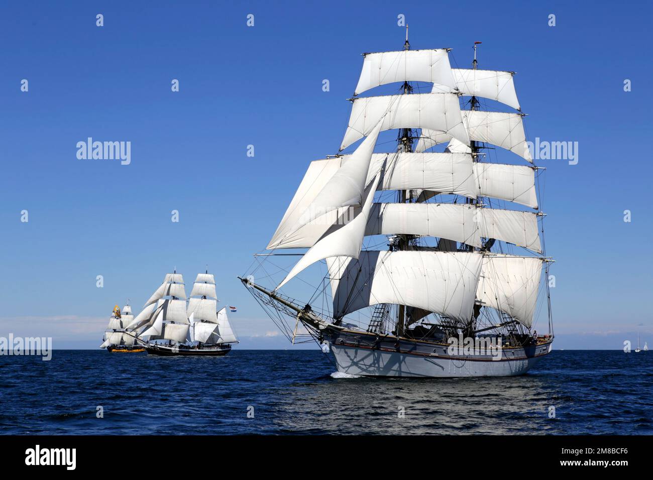 Swedish brig Tre Kronor at the start of the tall ships race, Turku ...
