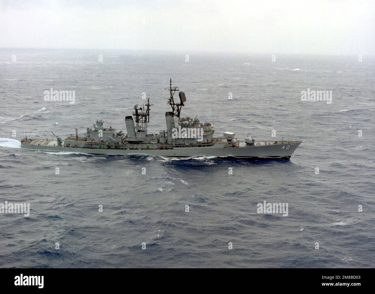 A port beam view of the guided missile destroyer USS MAHAN (DDG-42 ...