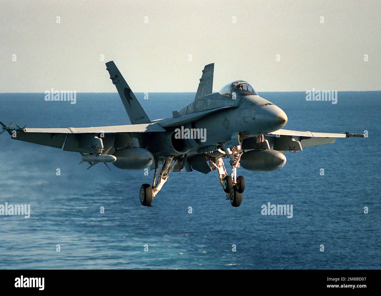 A Strike Fighter Squadron 136 (VFA-136) F/A-18A Hornet aircraft ...