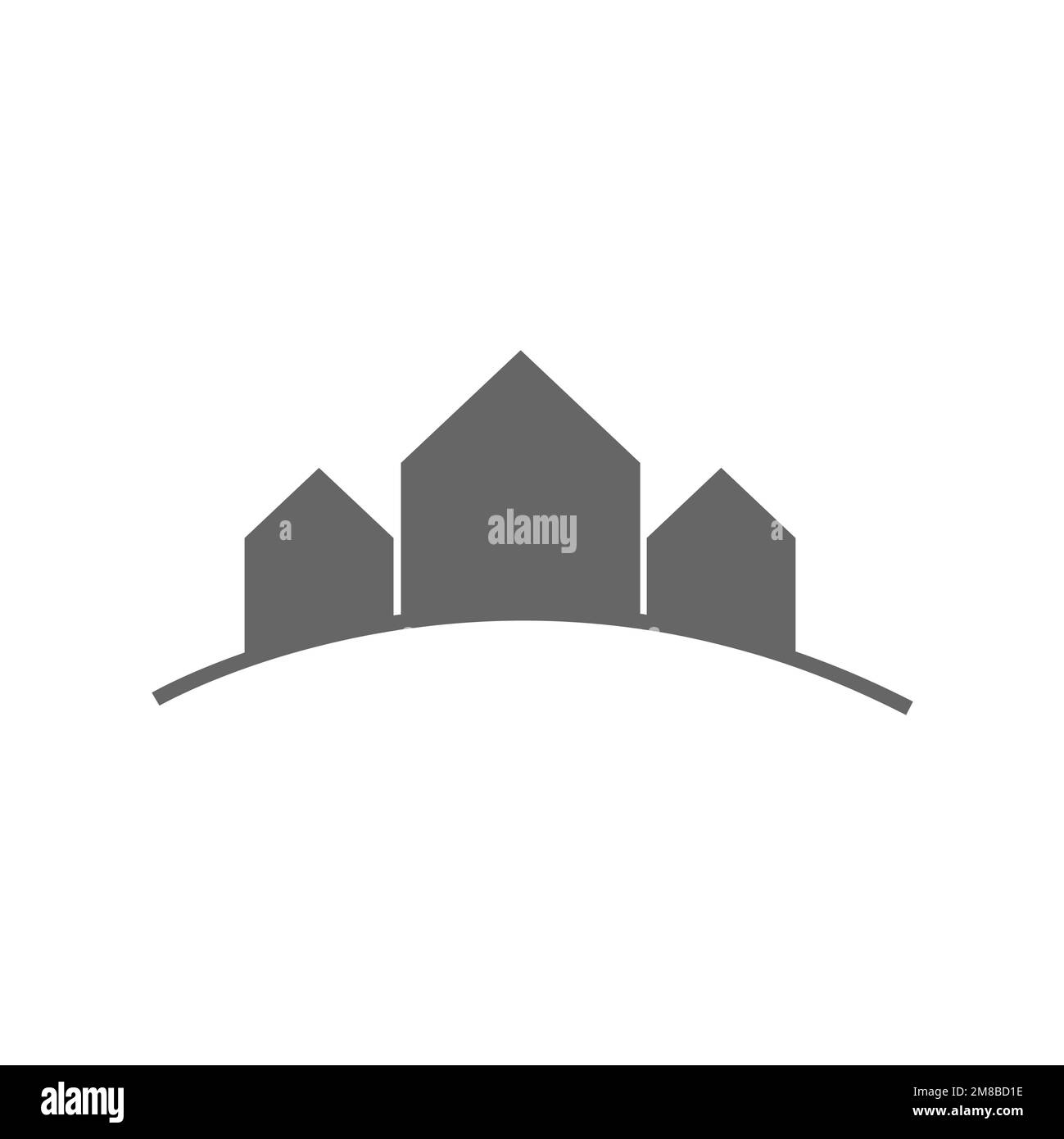 Village icons, graphic resource templates, vector illustrations Stock ...