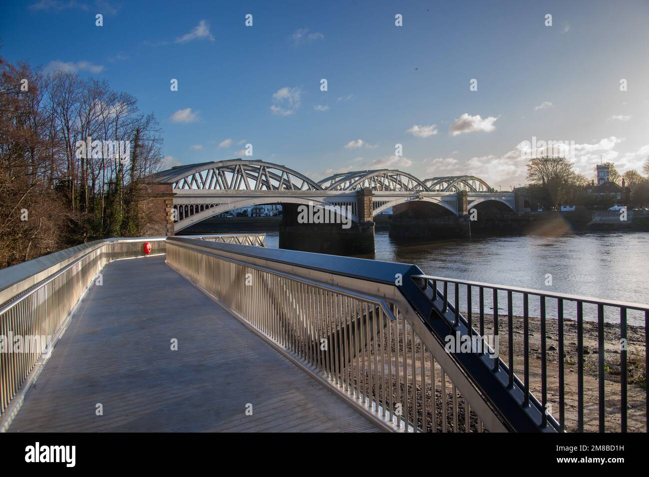 London, UK. 13th Jan, 2023. Dukes Meadows Bridge Opens Improved Thames ...