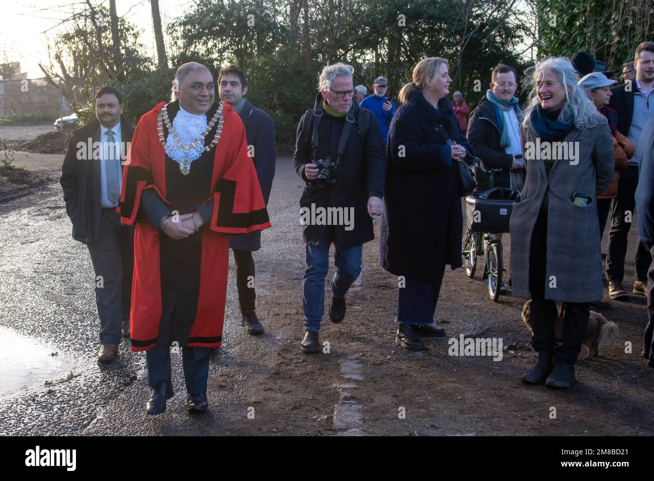 London, UK. 13th Jan, 2023. Dukes Meadows Bridge Opens Improved Thames ...
