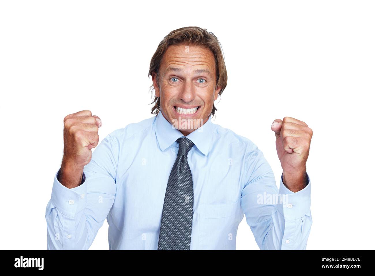 Frustration, fist and portrait of a businessman in studio with an angry ...