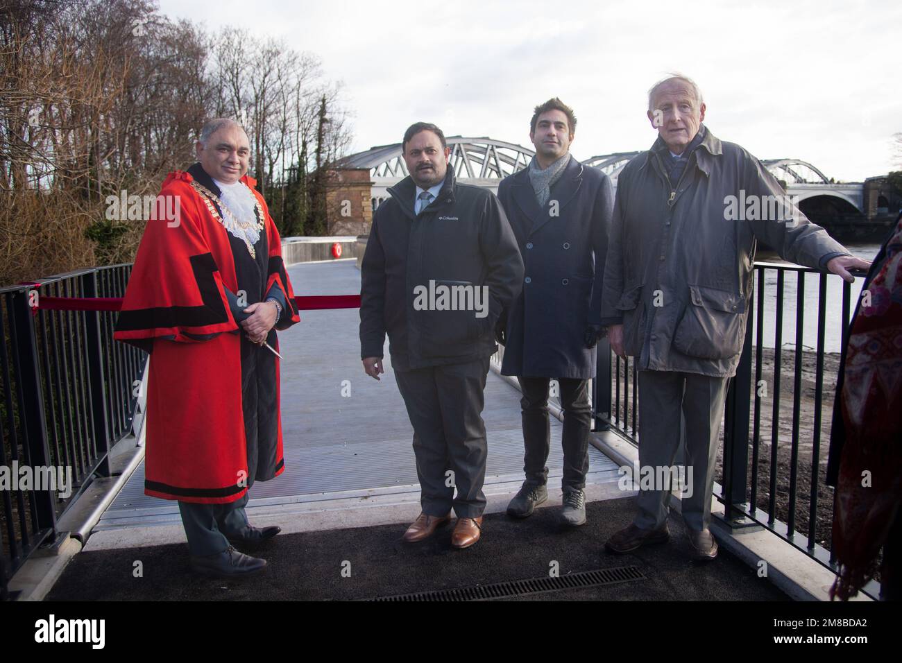 London, UK. 13th Jan, 2023. Dukes Meadows Bridge Opens Improved Thames ...