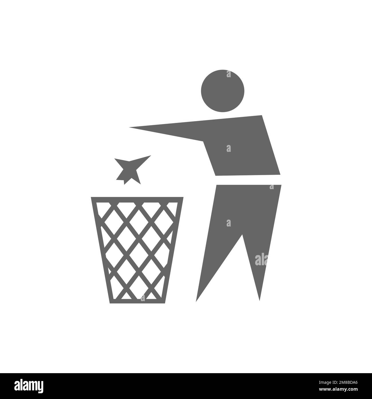 Garbage throwing icon, graphic resource template, vector illustration ...