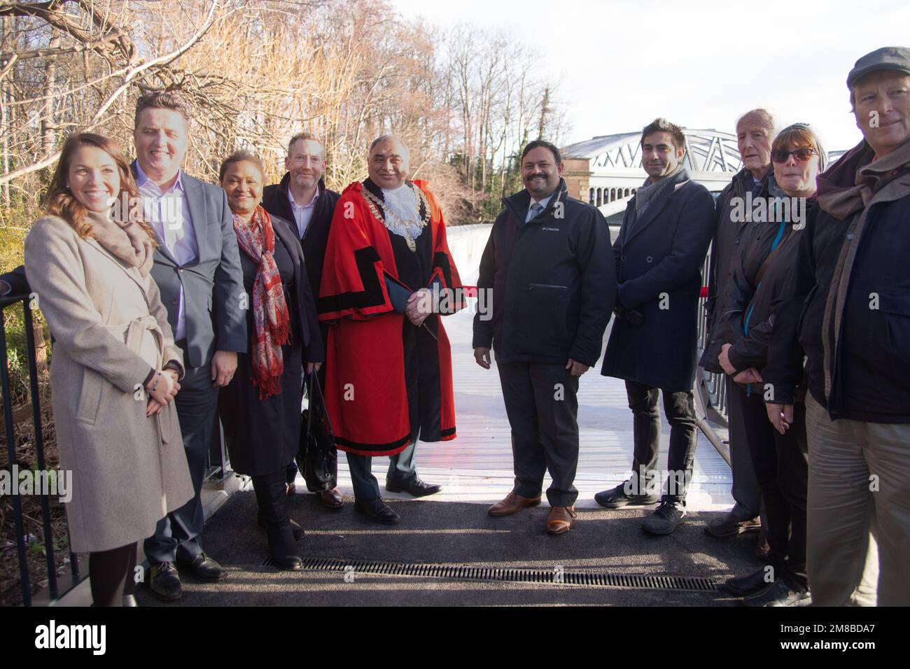 London, UK. 13th Jan, 2023. Dukes Meadows Bridge Opens Improved Thames ...