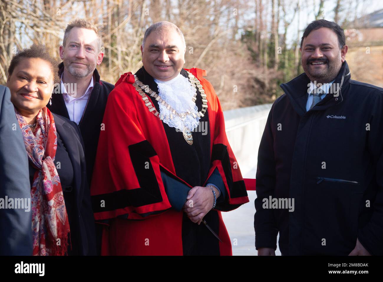 London, UK. 13th Jan, 2023. Dukes Meadows Bridge Opens Improved Thames ...