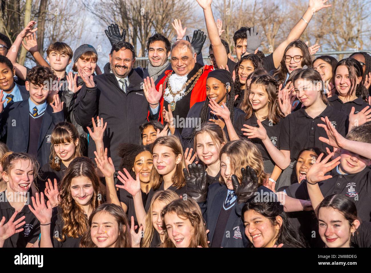 London, UK. 13th Jan, 2023. Dukes Meadows Bridge Opens Improved Thames ...