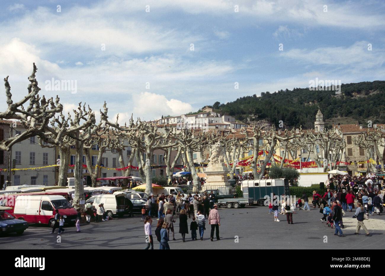 Parade of the donkey festival in Gonfaron Var Provence village wher ...