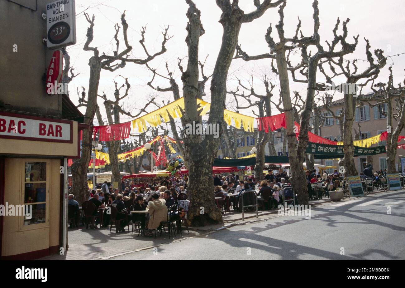 Parade of the donkey festival in Gonfaron Var Provence village wher ...