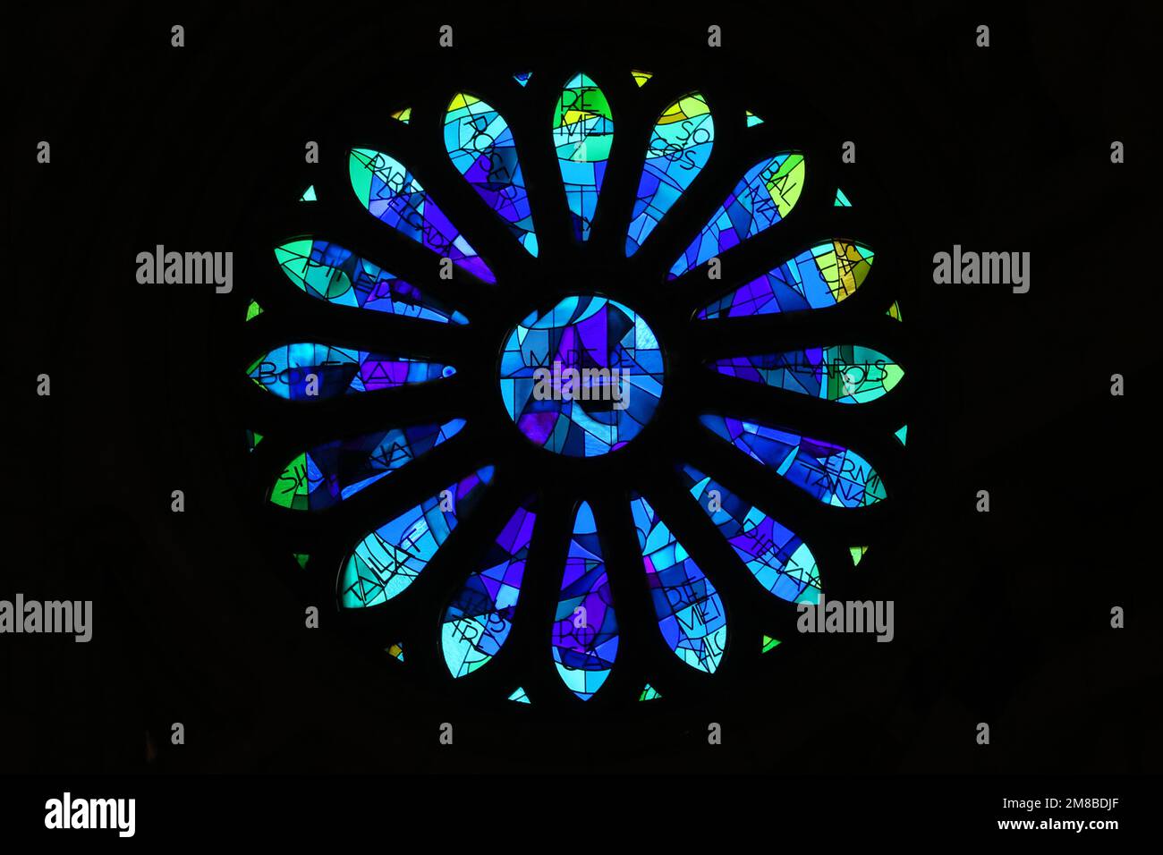 Colorful rose window in Sagrada Familia cathedral by Gaudi, Barcelona ...