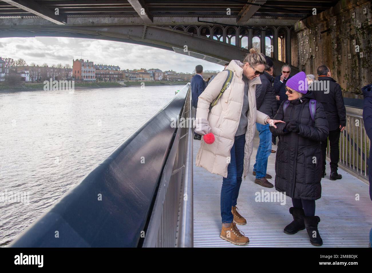 London, UK. 13th Jan, 2023. Dukes Meadows Bridge Opens Improved Thames ...