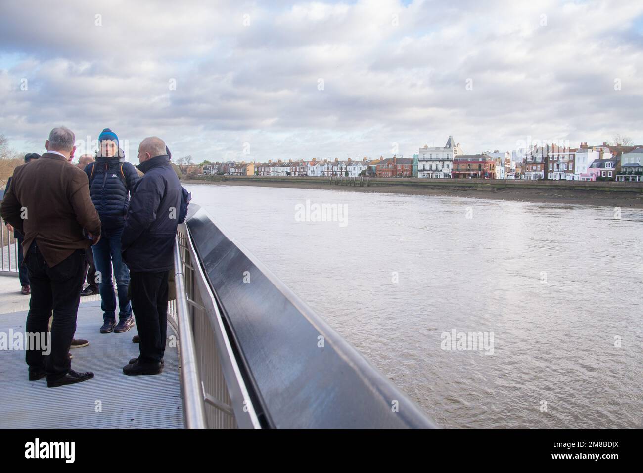 London, UK. 13th Jan, 2023. Dukes Meadows Bridge Opens Improved Thames ...