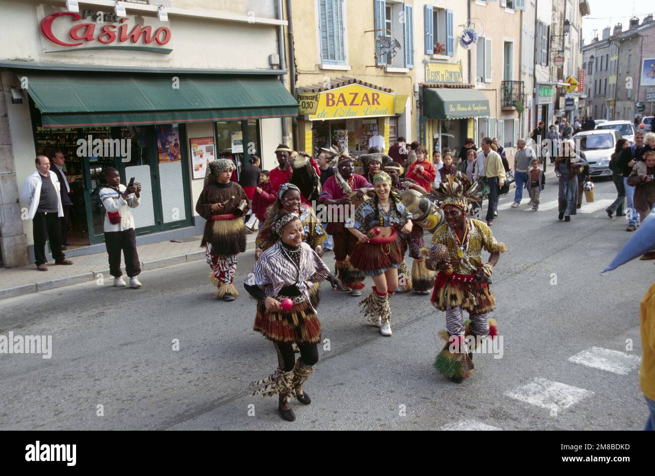 Parade of the donkey festival in Gonfaron Var Provence village wher ...