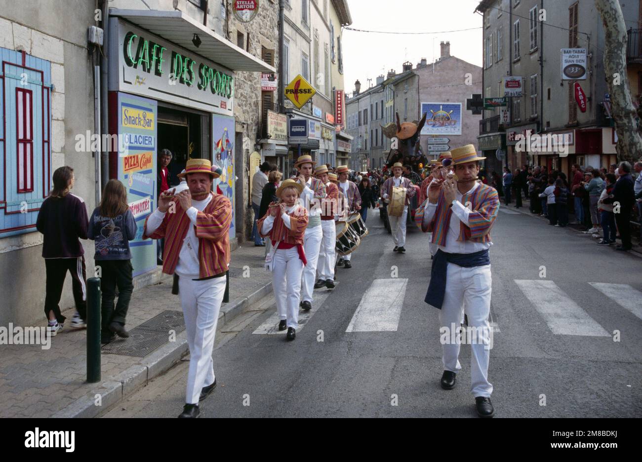 Parade of the donkey festival in Gonfaron Var Provence village wher ...