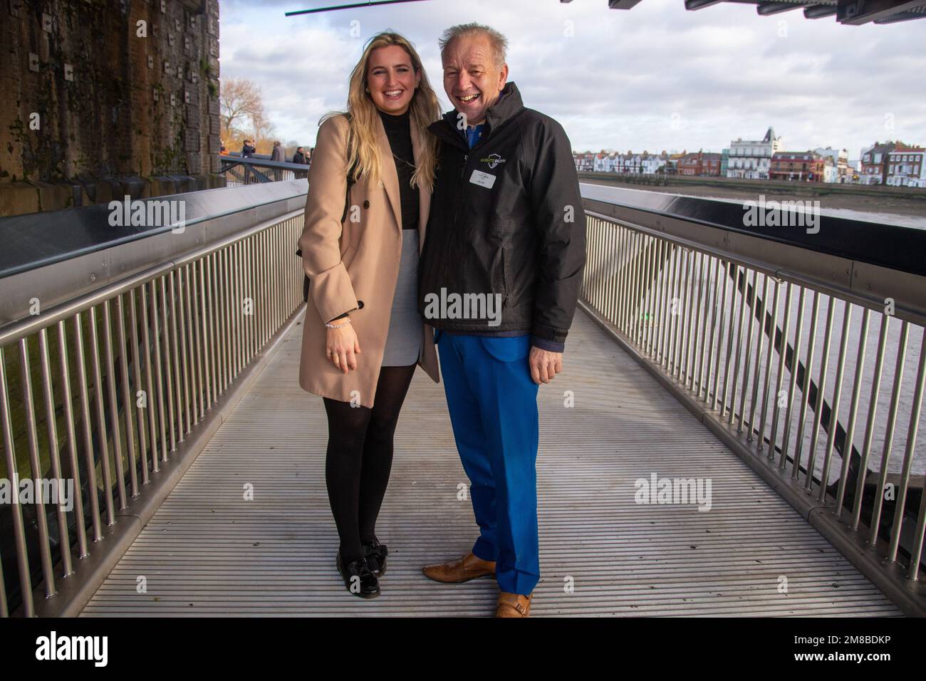 London, UK. 13th Jan, 2023. Dukes Meadows Bridge Opens Improved Thames ...