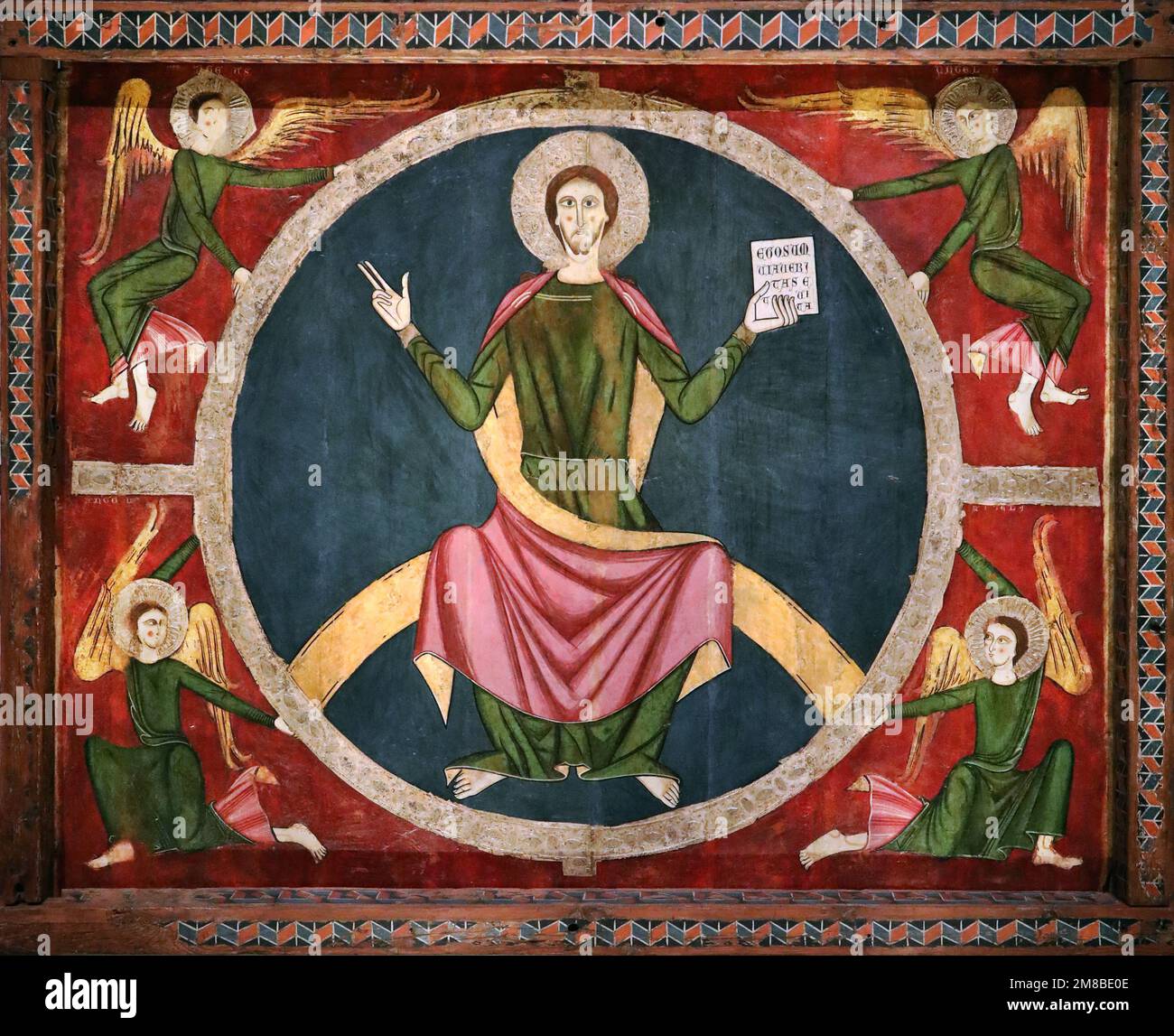 Jesus Christ from a colorful medieval altar in Barcelona. From National ...