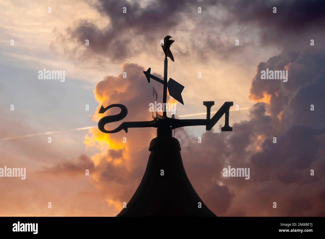 A weather vane, a meteorological instrument for measuring wind ...