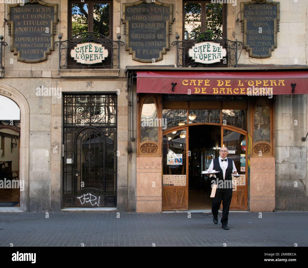 Ancient bar in front of the Opera House in Barcelona Stock Photo - Alamy