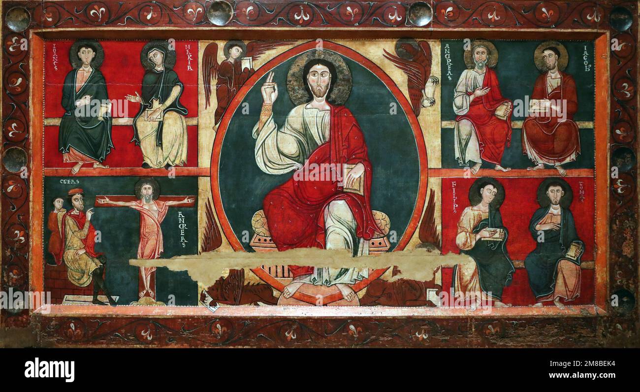 Beautiful front face of a medieval altar in Barcelona. From National ...