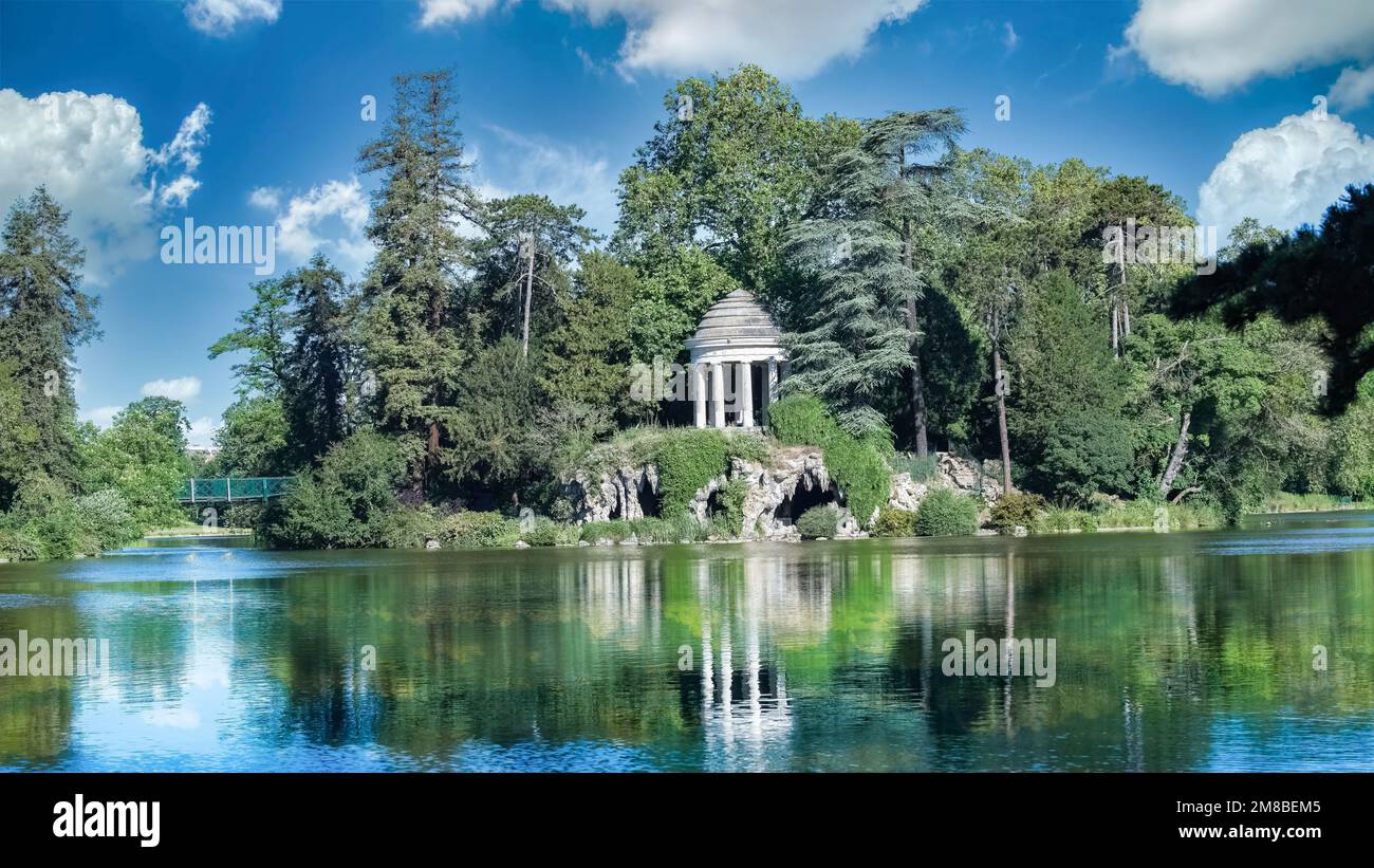 Vincennes, the temple of love and artificial grotto on the Daumesnil ...